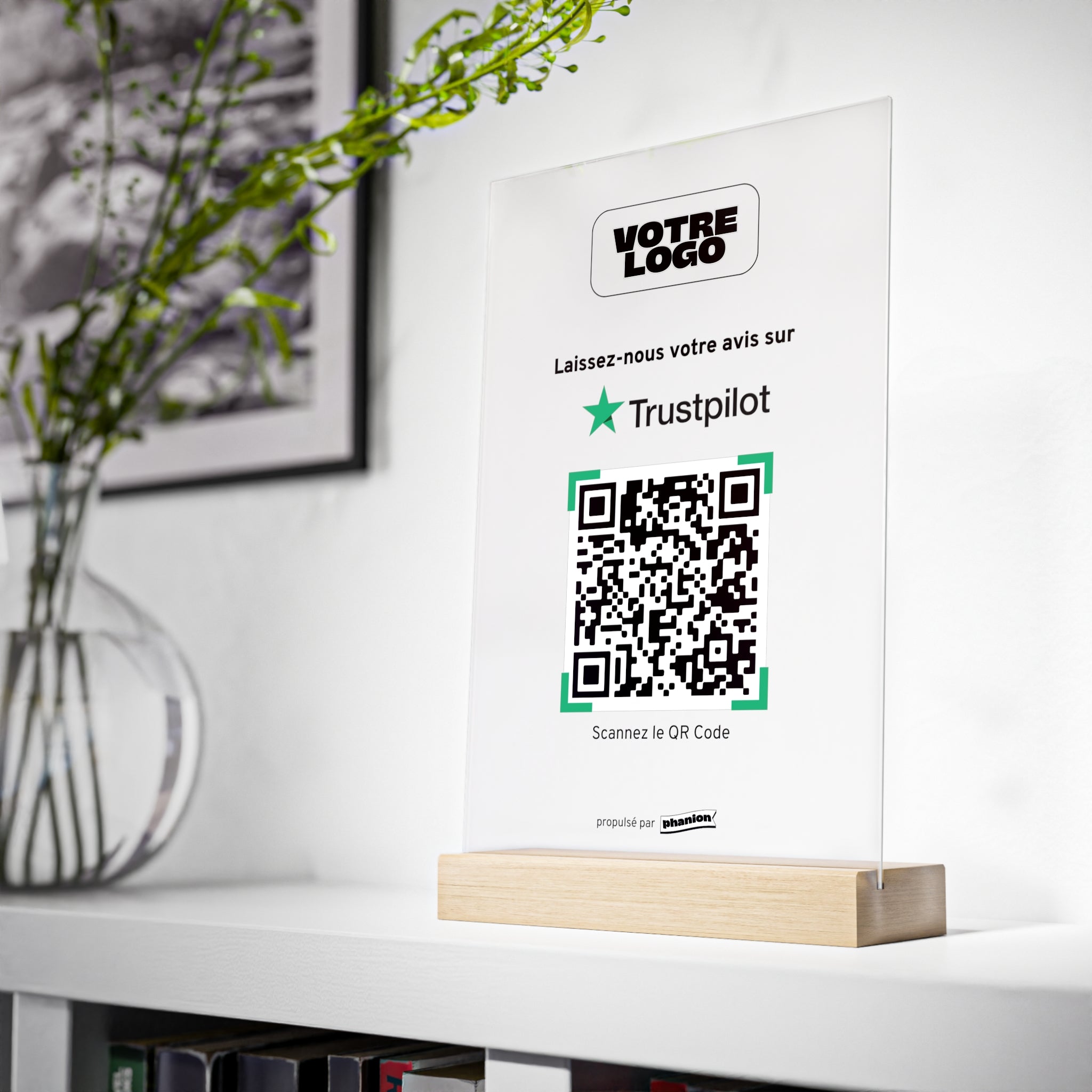 Plaques Avis Trustpilot NFC & QR Code | Phanion