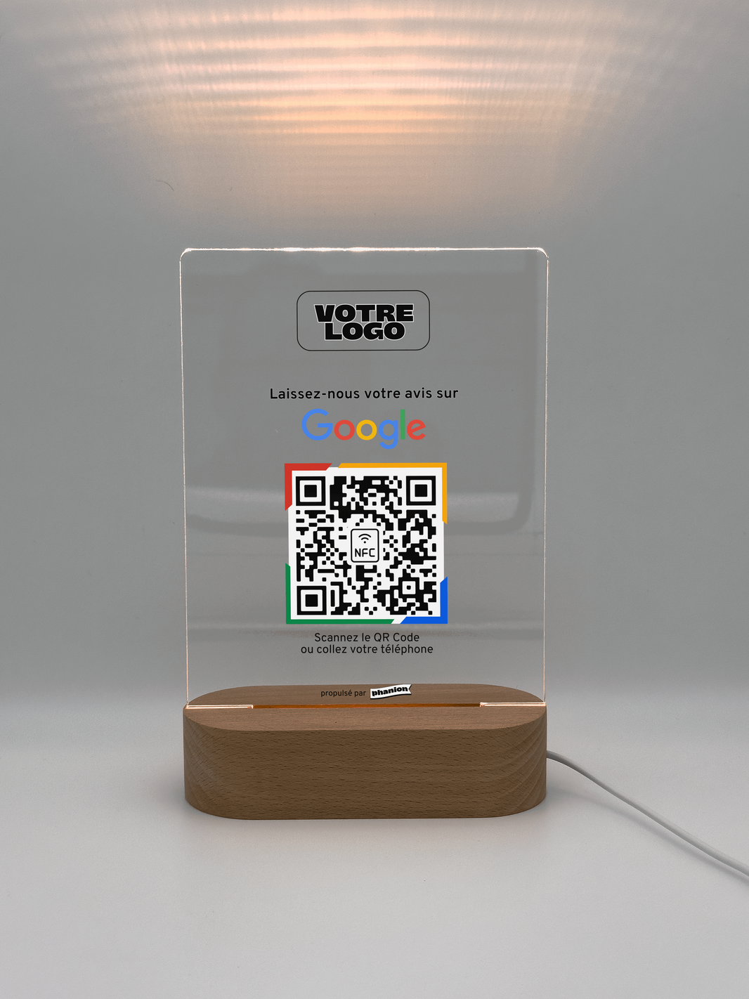 Plaque Avis Google NFC & QR Code Personnalisée - Phanion
